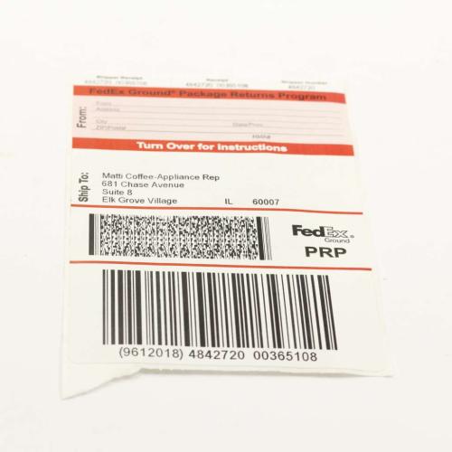 Delonghi Prp-Elkgrove Return Service Label– Delonghi Parts