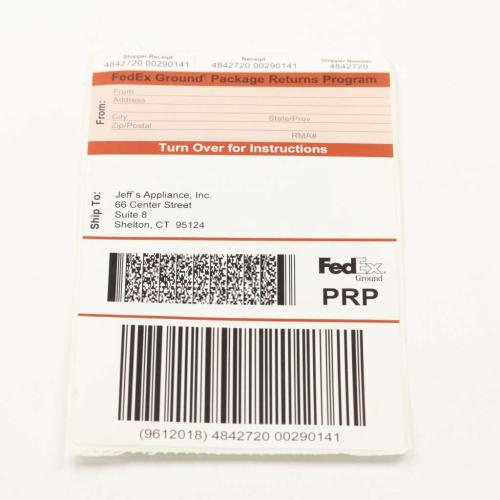 Delonghi Return Service Label - Prp-Shelton– Delonghi Parts